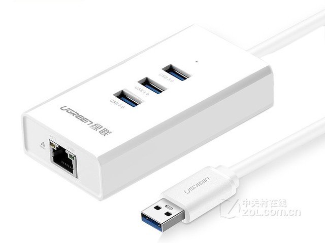 泰安绿联CR102 USB转千兆网卡+3USB-绿联 CR102_济南USB HUB行情-中关村在线